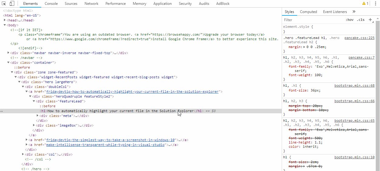 Find The Exact Location Of Where A Style Is Defined Using Chrome Dev Tools